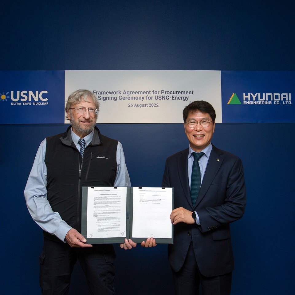 현대엔지니어링-美 USNC社, 초소형모듈원전(MMR) 분야 글로벌 선두주자로 나선다